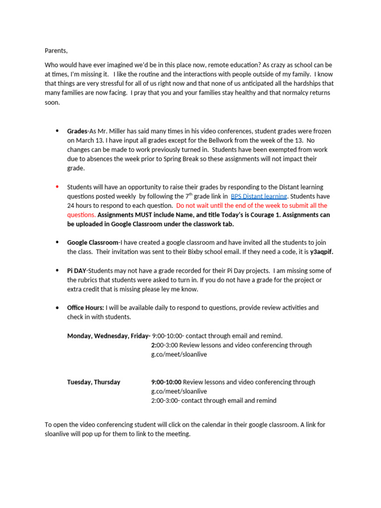 Distant Learning Letter 3 | PDF