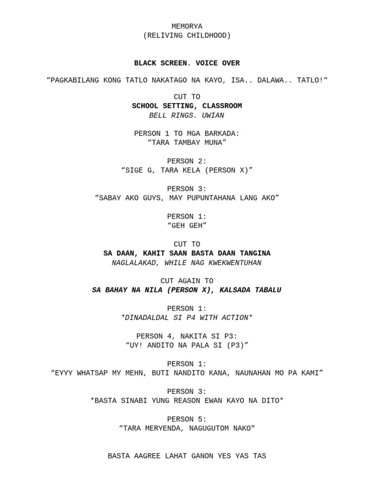 Mapeh Short Film Script | PDF