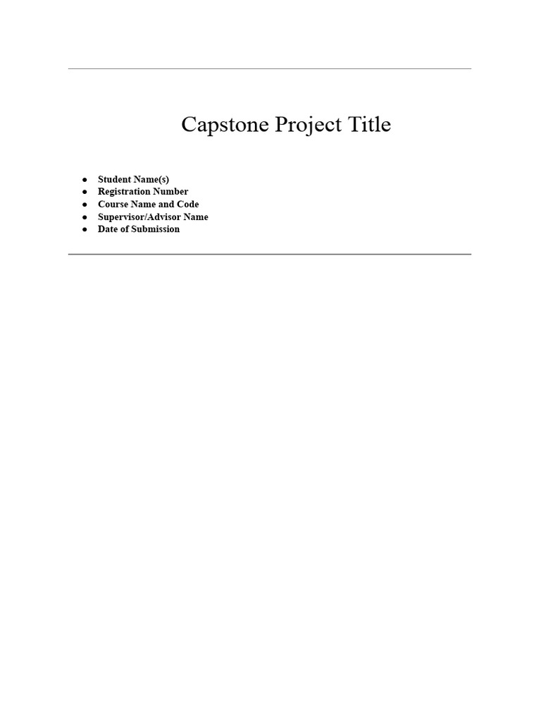 Capstone Project - Report Format | PDF | Critical Thinking | Cognition