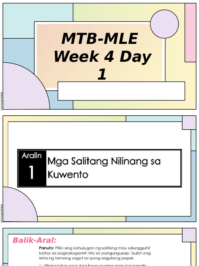 MTB-Q1 Week4 Day 1 | PDF