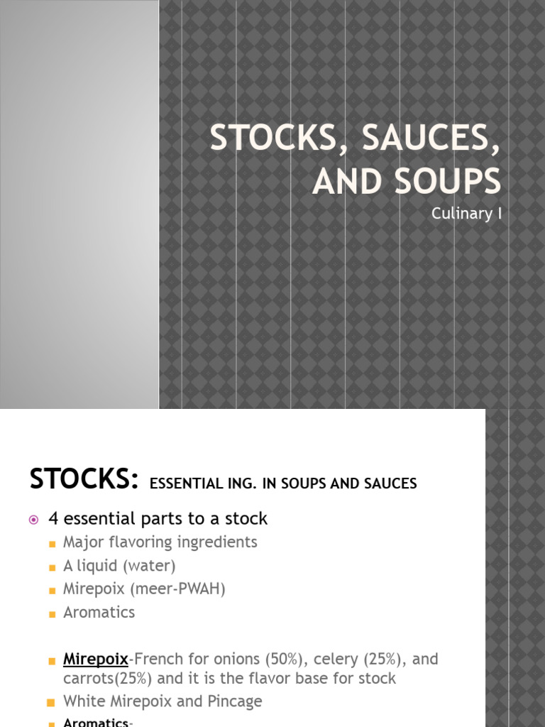 Stocks, Sauces, and Soups | PDF | Stock (Food) | Soup