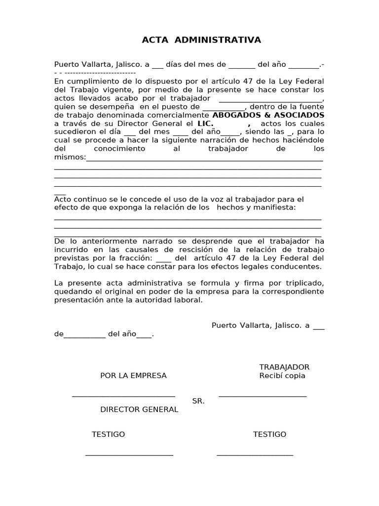 ACTA ADMINISTRATIVA | PDF