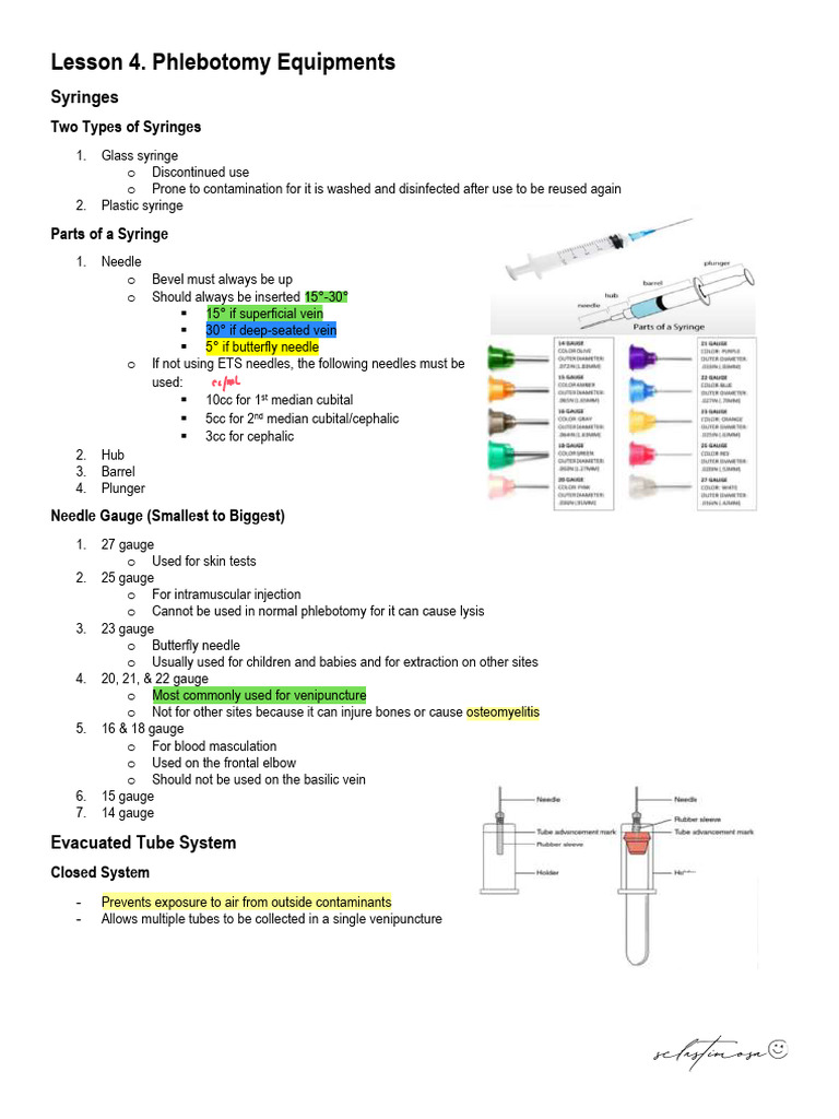 Phlebotomy Equipment Overview Guide | PDF | Syringe | Clinical Medicine