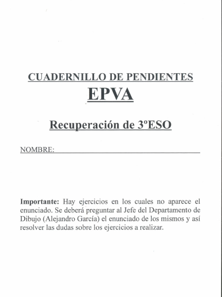 EPV 3ºESO Cuaderno Recuperación | PDF