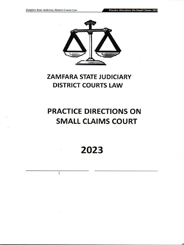 Practice Directions For Small Claims Courts | PDF