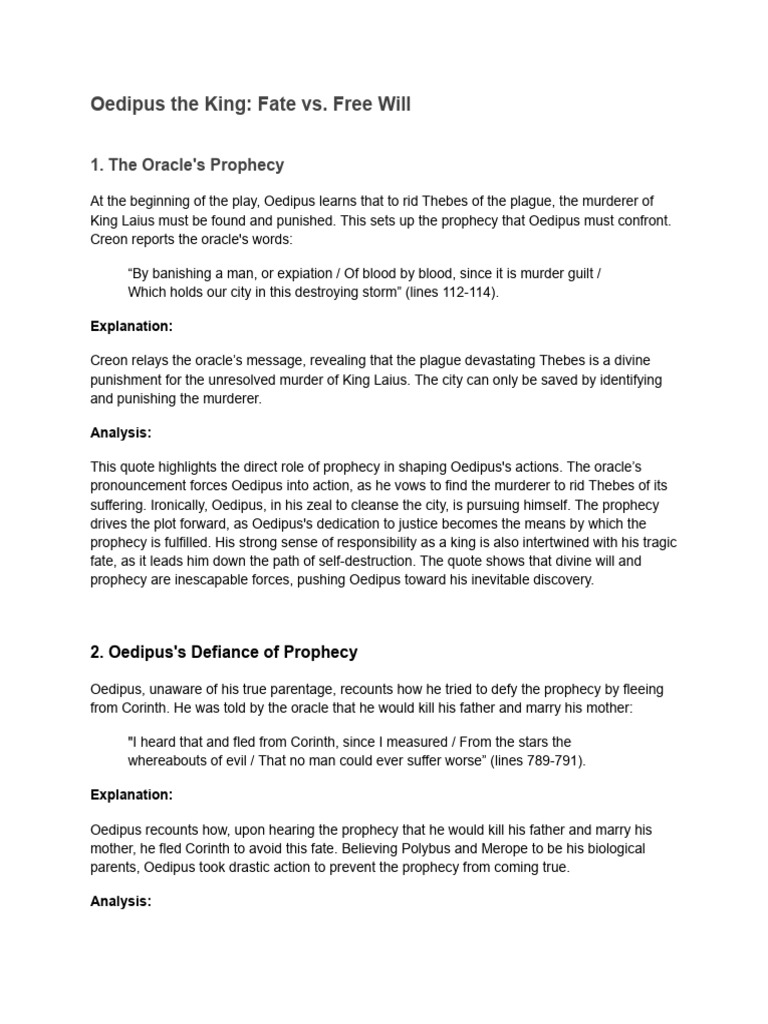 Oedipus Pre-Reading Reflection | PDF | Oedipus