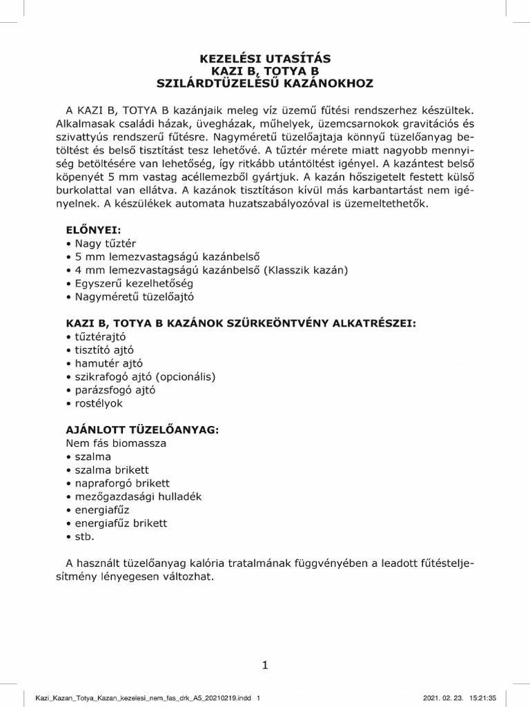 Kezel Si Tmutat - Totya-Kazi | PDF