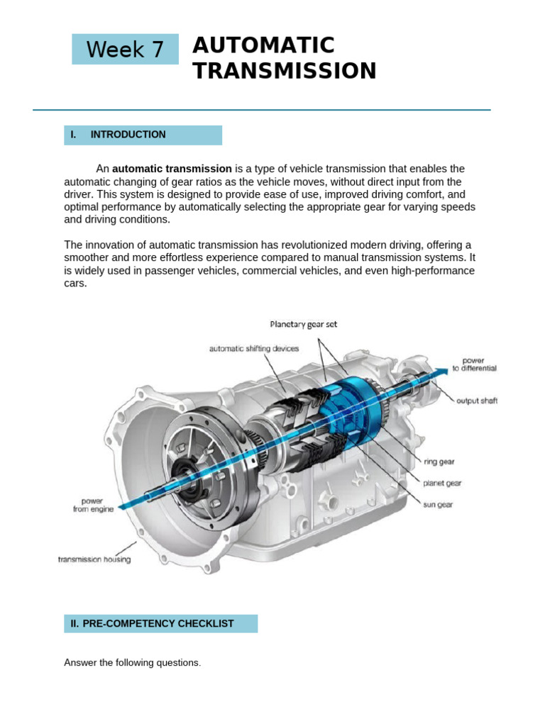 Week 7 | PDF | Automatic Transmission | Manual Transmission