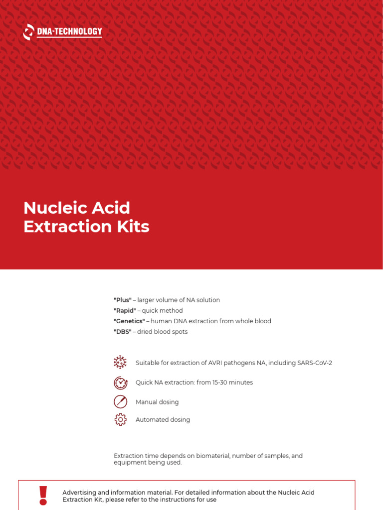 Nucleic Acid Extraction Kit Overview | PDF | Polymerase Chain Reaction ...