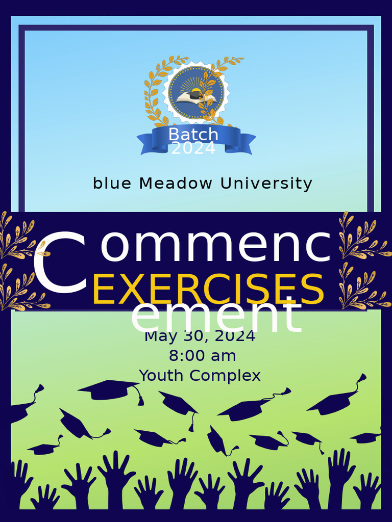 Blue and Orange Modern Graduation Ceremony Program | PDF