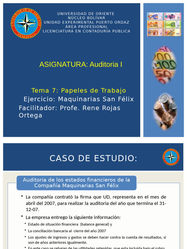 Auditoria I Tema 7 PT Ejercicio Maquinarias San Felix | PDF | Contabilidad | Auditoría