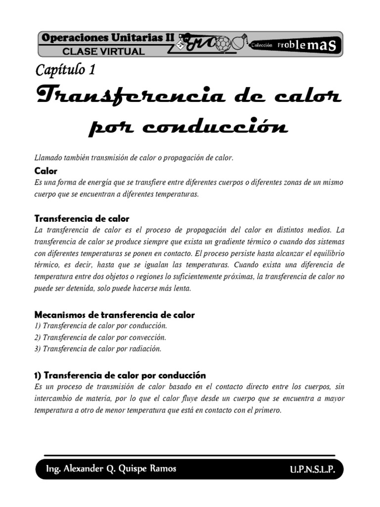 CAPITULO 1 _OPE-II_ | PDF | Transferencia de calor | Conduccion termica