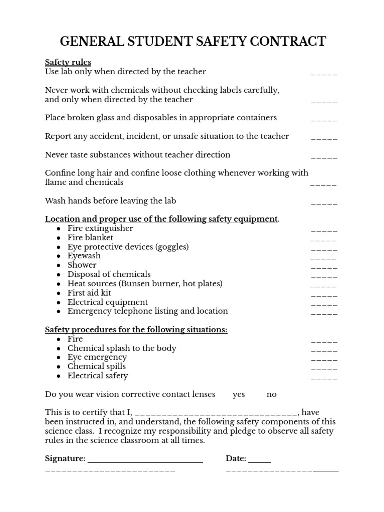 Student Lab Safety Guidelines | PDF