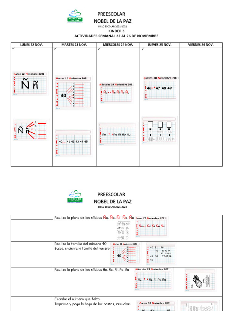 Kinder3 Espanol Actividades 1 | PDF