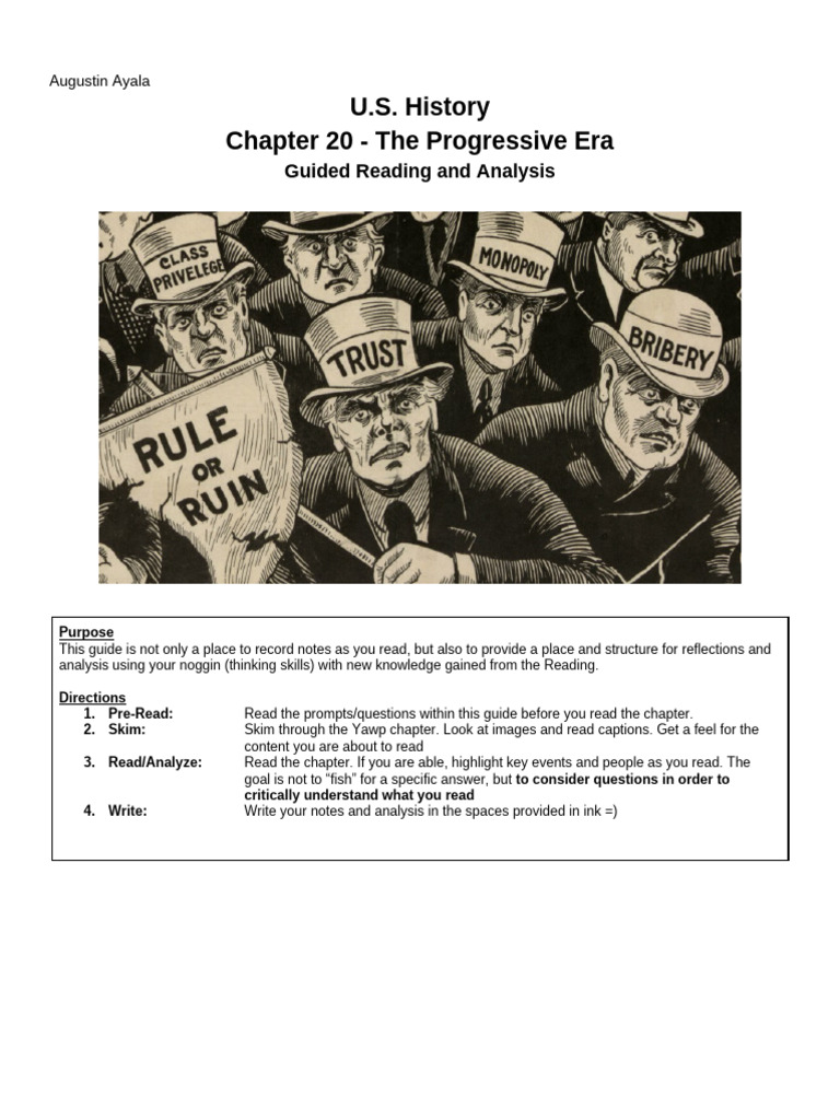 Chapter 20 - The Progressive Era (2) | PDF | Conservation Movement ...