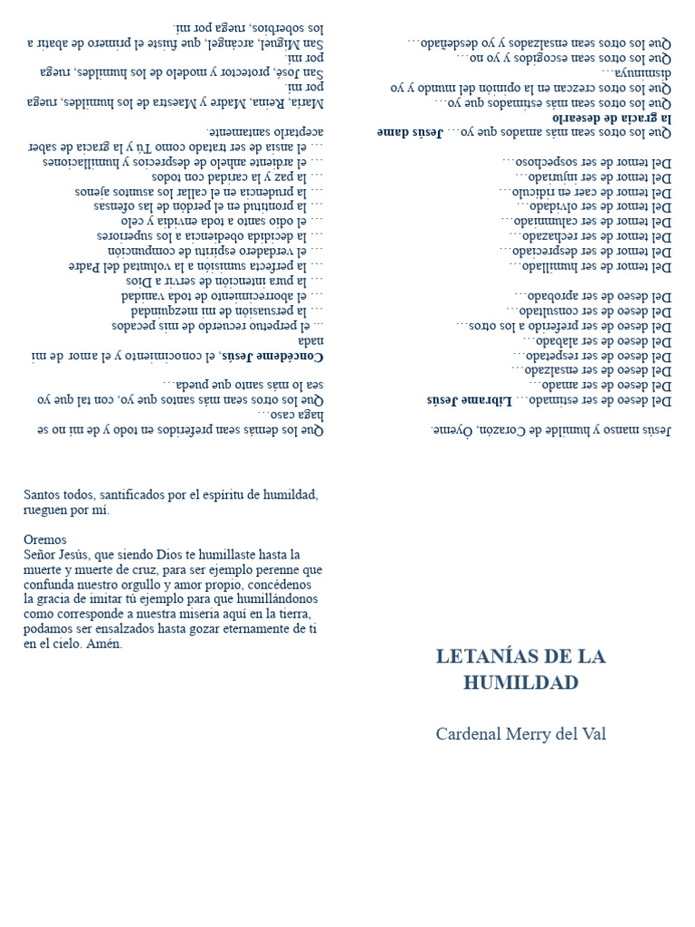 Letanías de la Humildad | PDF | Creencia religiosa y doctrina