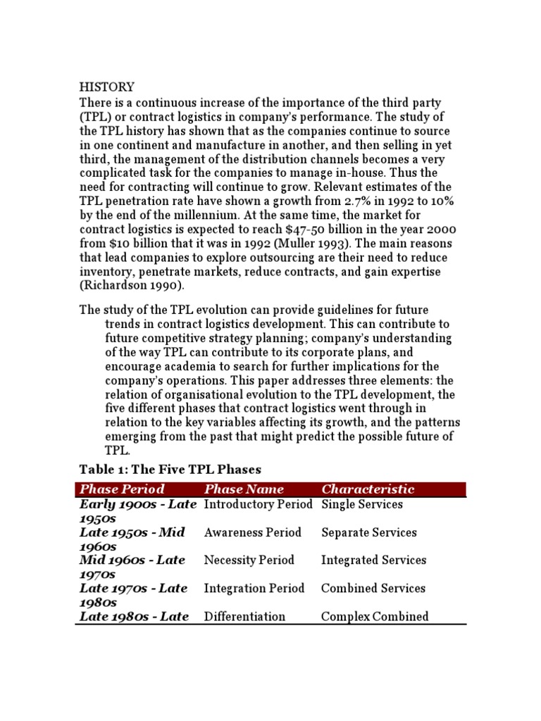 Third Party Operations | PDF | Logistics | Supply Chain Management