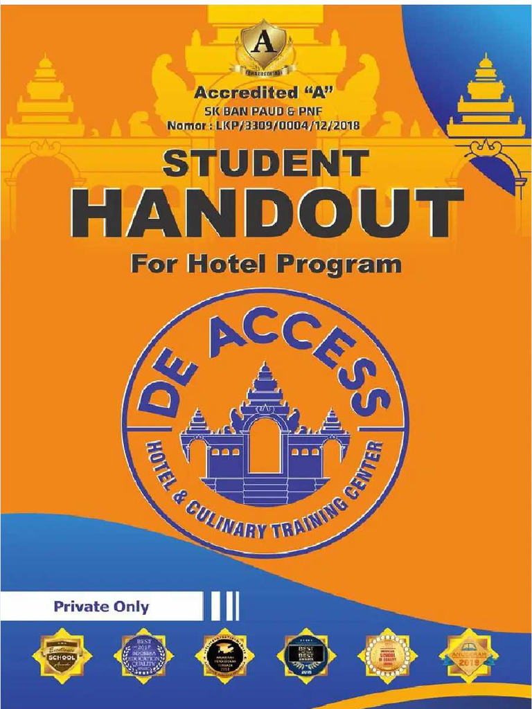 Students Handout for Hotel Program | PDF