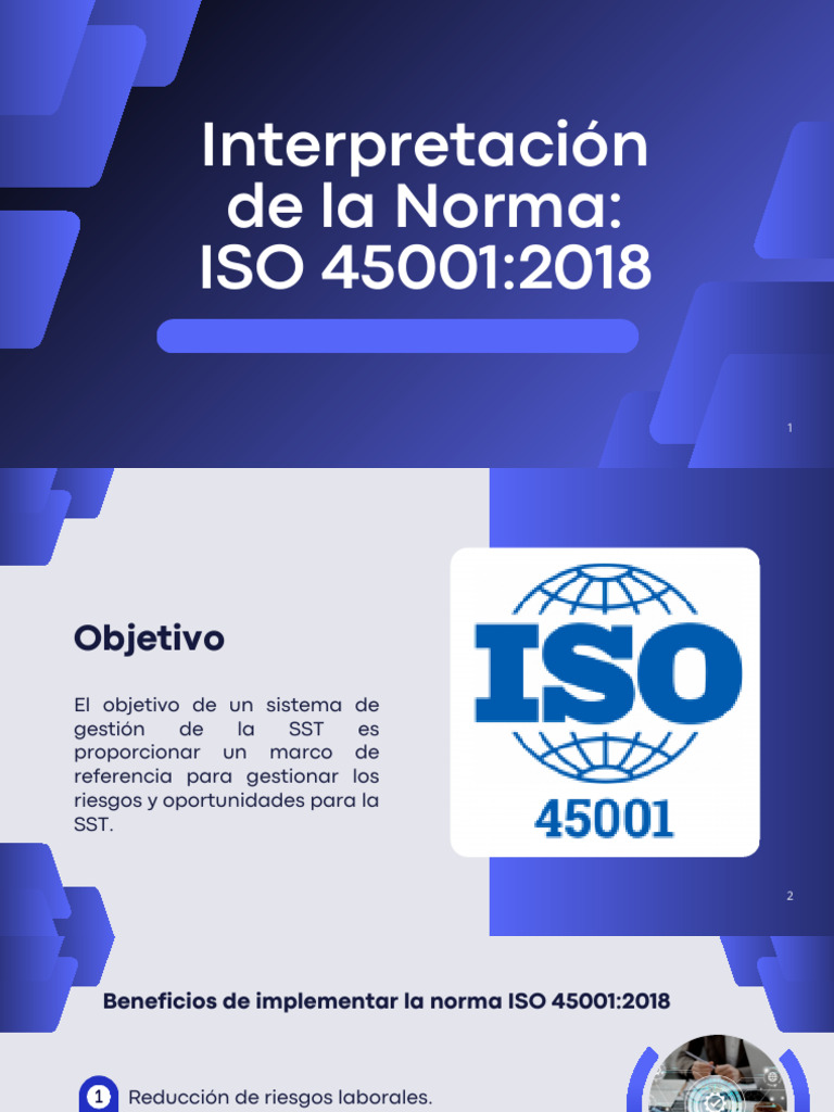 Presentación Interpretación de La Norma ISO 45001 | PDF | Planificación | Seguridad y salud ...