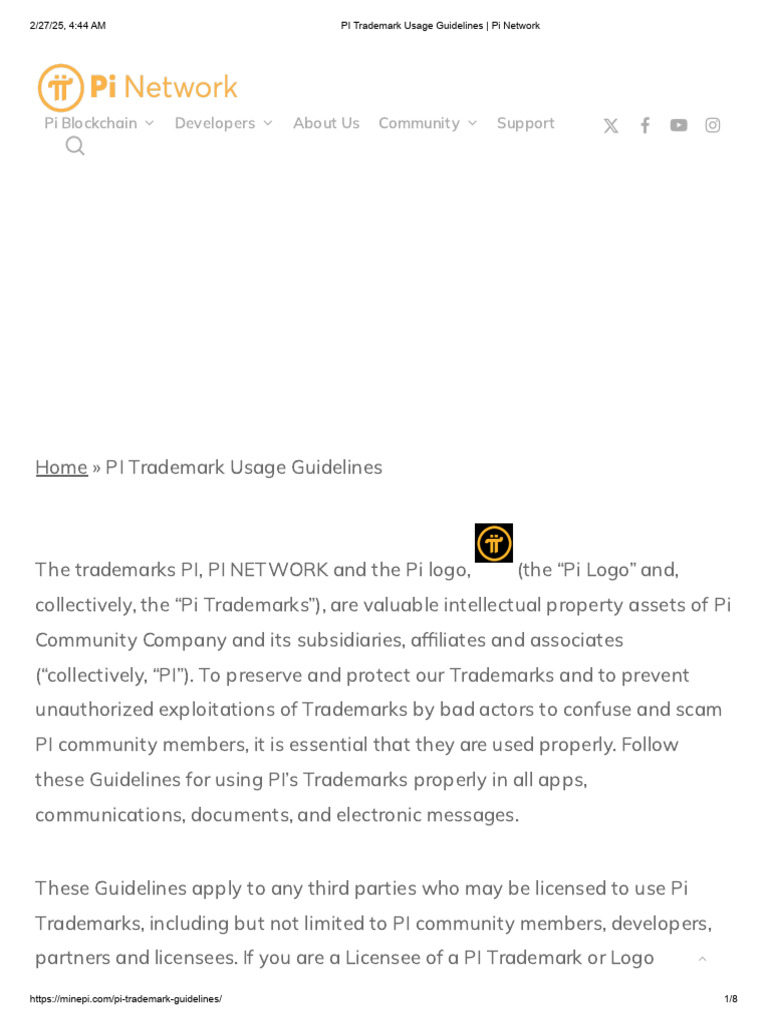 PI Trademark Usage Guidelines - Pi Network | PDF | Trademark | Adjective