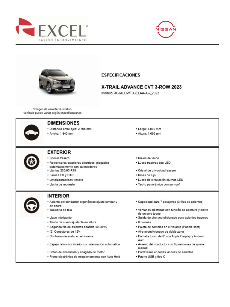 Especificaciones - JCJALDWT33ELAA A - 2023 | PDF | Vehículo de motor | Industria automotriz