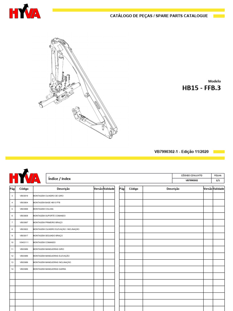 Catálogo de Peças HB15 - FFB.3 - VB7990302-1 | PDF