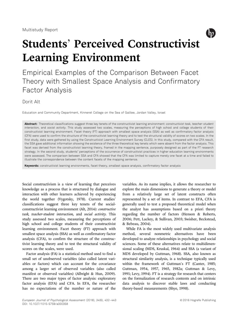 Students Perceived Constructivist Learning Environment | PDF | Constructivism (Philosophy Of ...