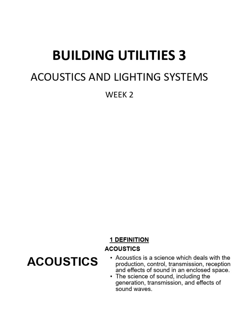 Building Utilities 3 - Week 2 | PDF | Sound | Waves