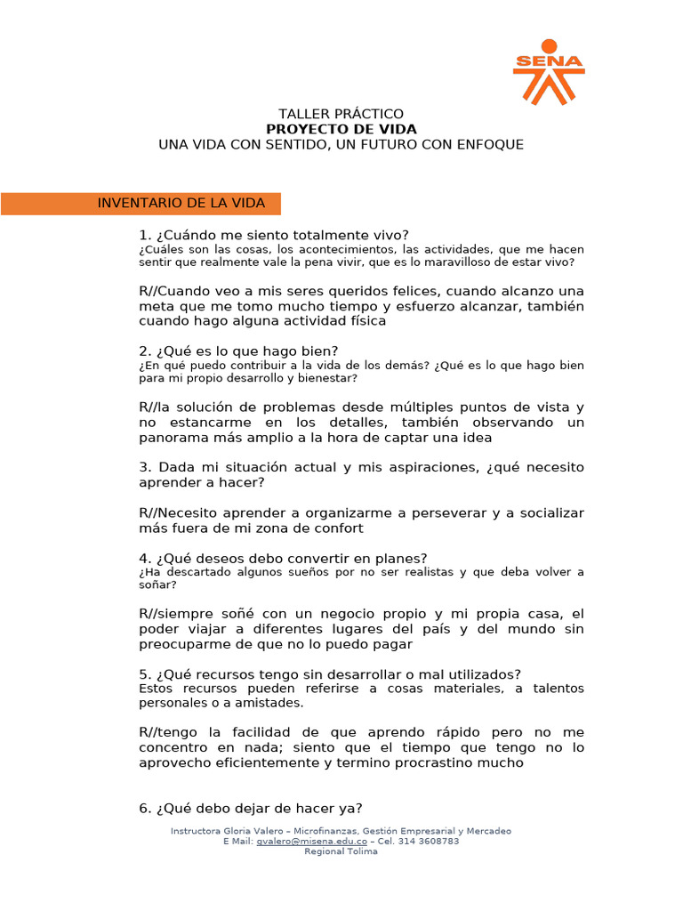 Act1 ProyectodeVida | PDF