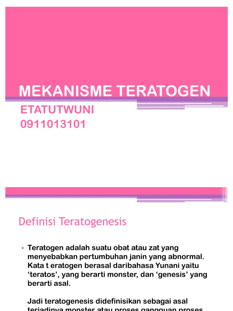 Mekanisme Teratogen | PDF