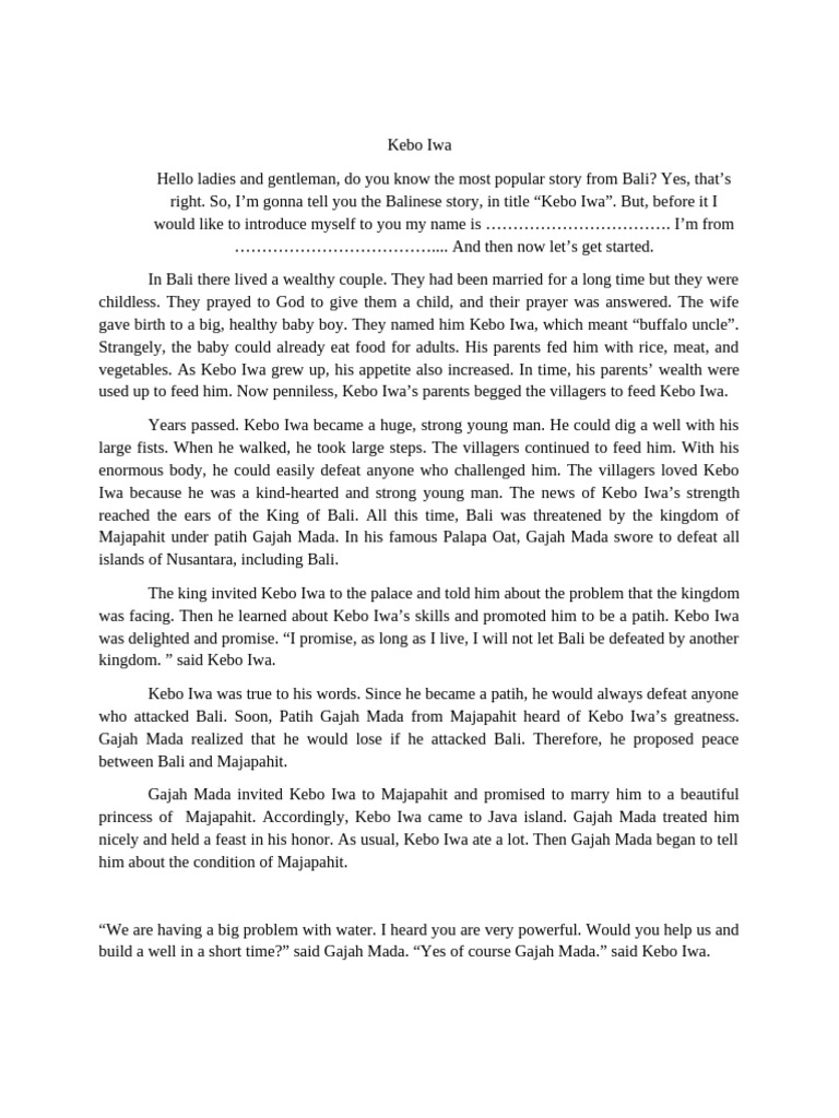 Kebo Iwa Stortell | PDF