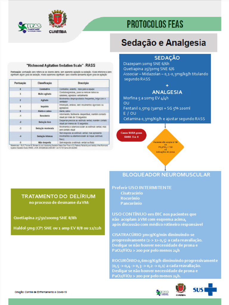 Protocolo de Sedação e Analgesia em UTI | PDF