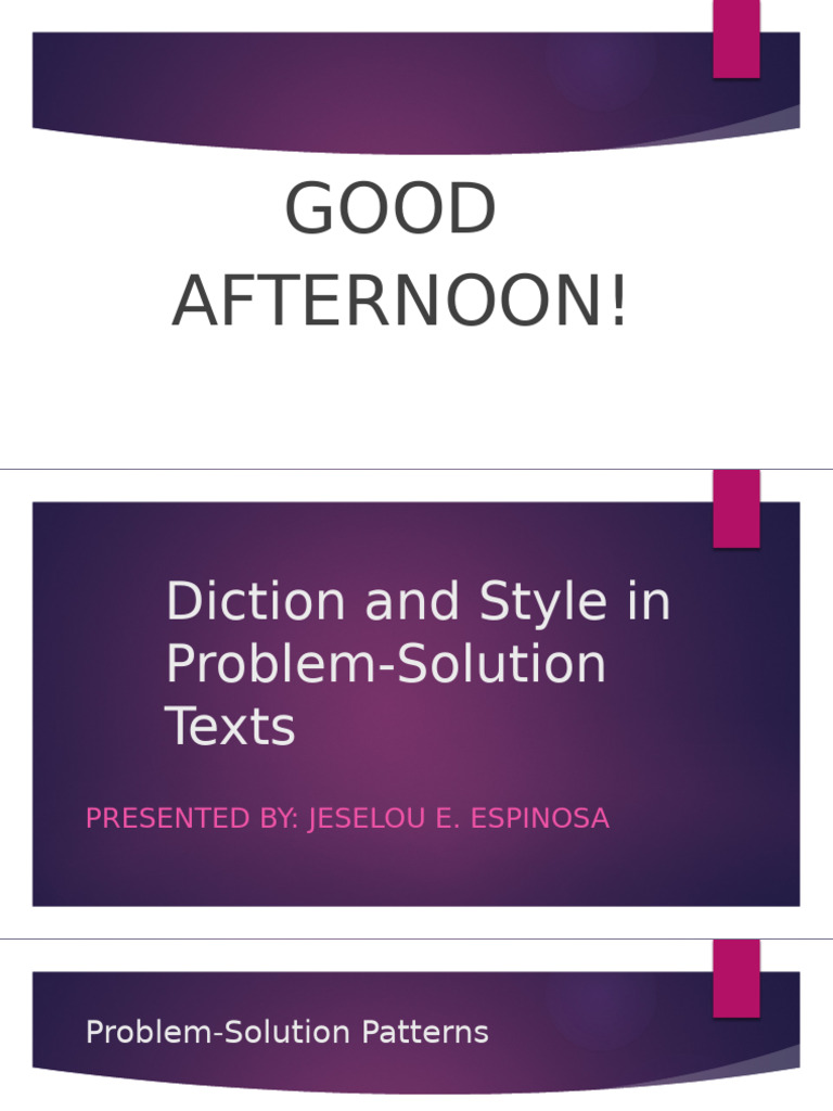 Diction and Style in Problem-Solution Texts | PDF