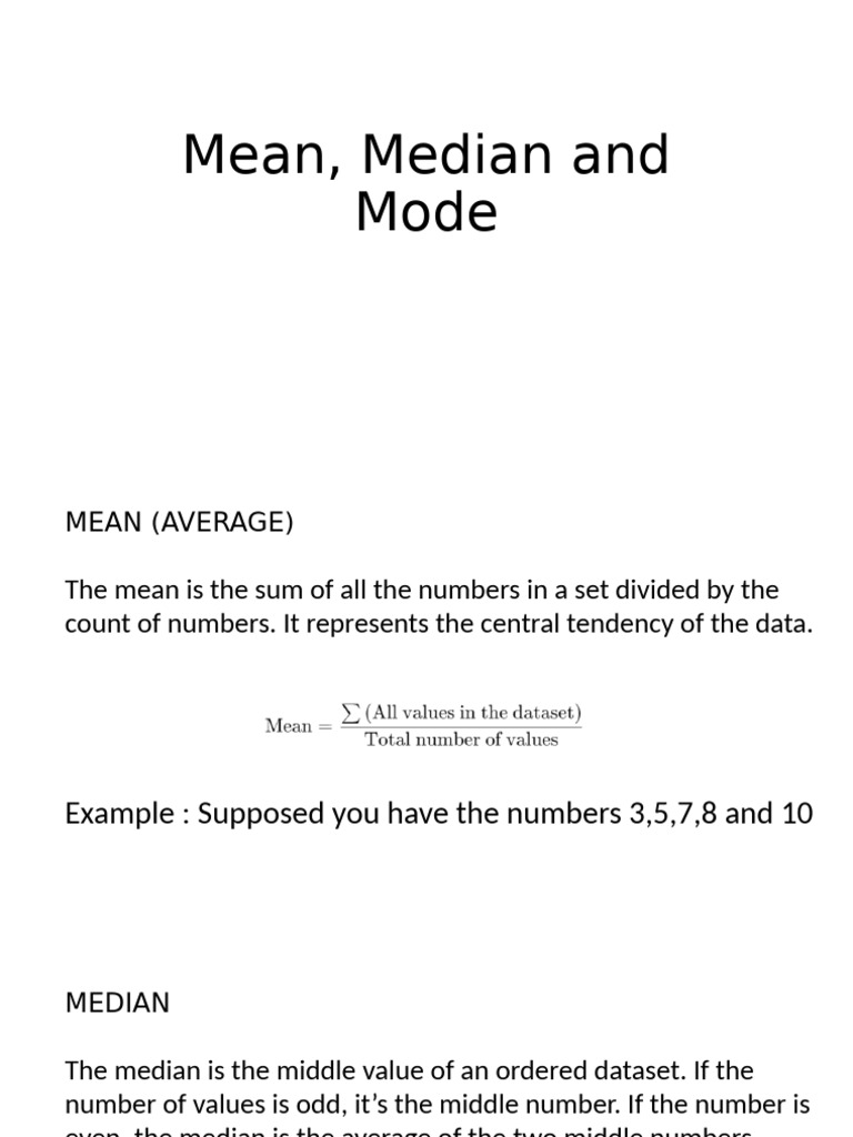Understanding Mean, Median, Mode | PDF