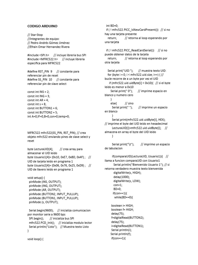 Codigo Arduino | PDF | Informática | Programación de computadoras