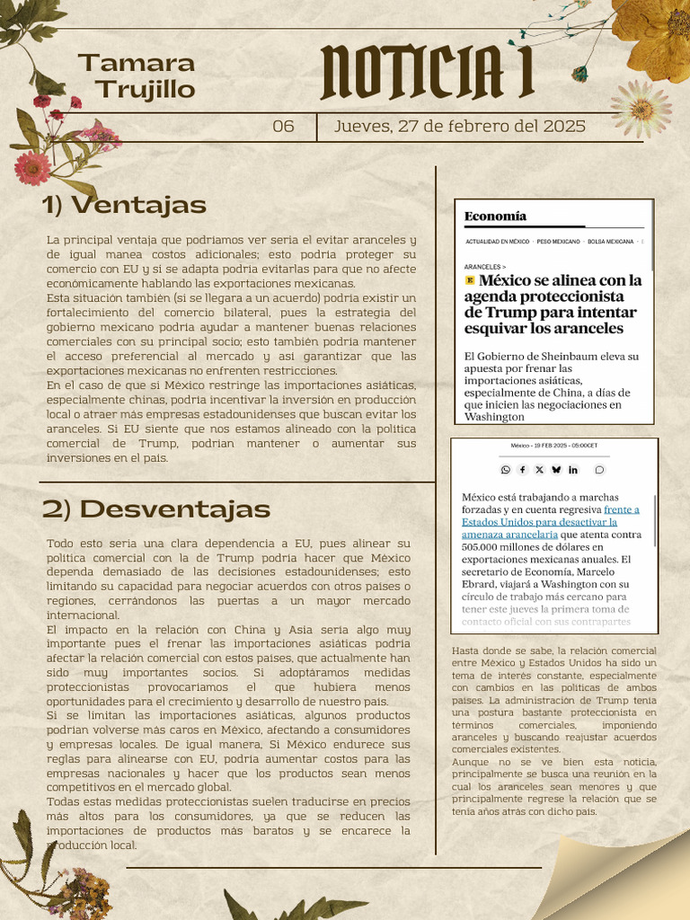Poster Paso A Paso Papel Periodico Vintage Floral Beige | PDF ...