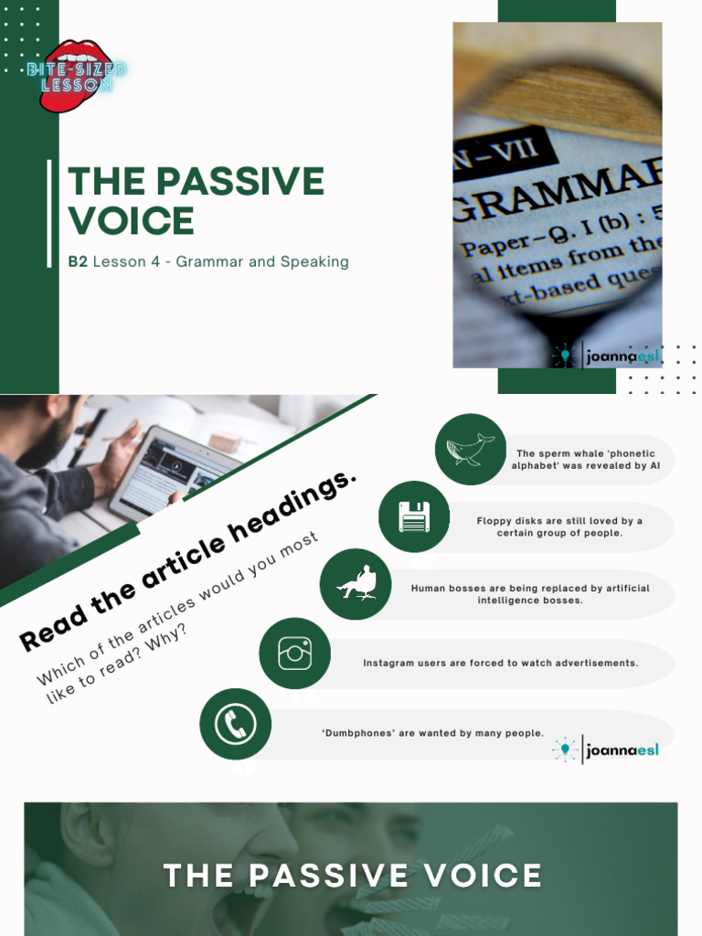 B2 The Passive Voice | PDF | Subject (Grammar) | Verb