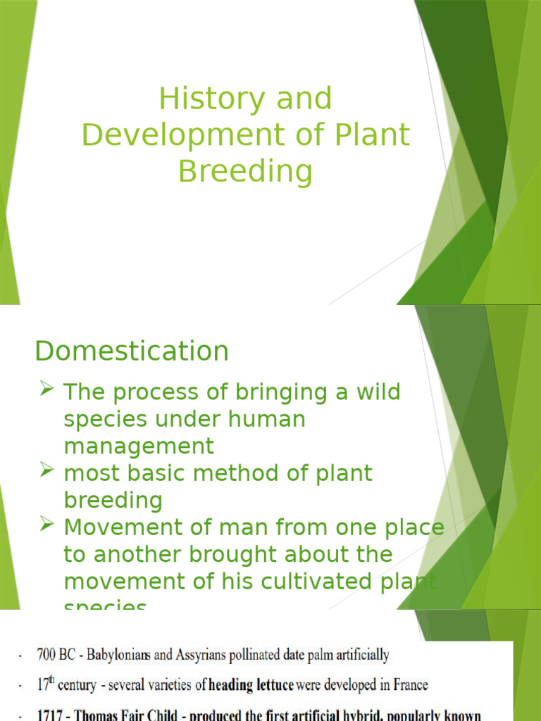 History and Development of Plant Breeding | PDF