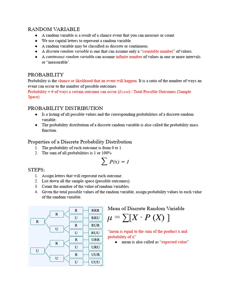 Intro to Random Variables & Probability | PDF