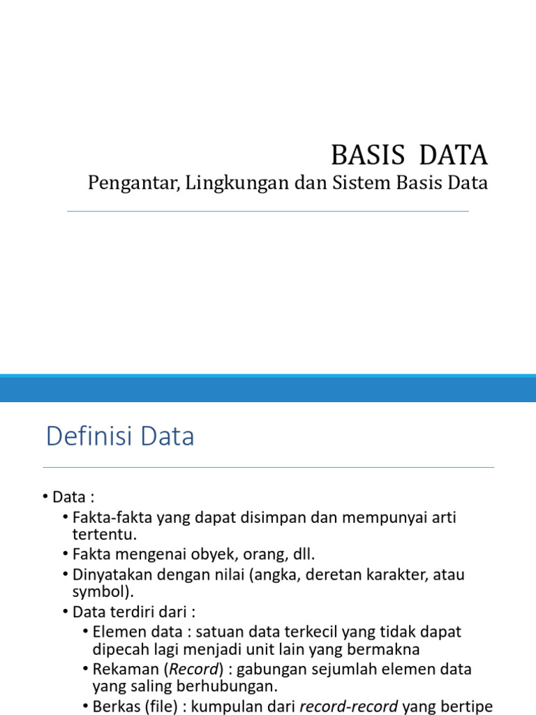 P2 Konsep Database - Pengantar - Dan - Model - Data | PDF