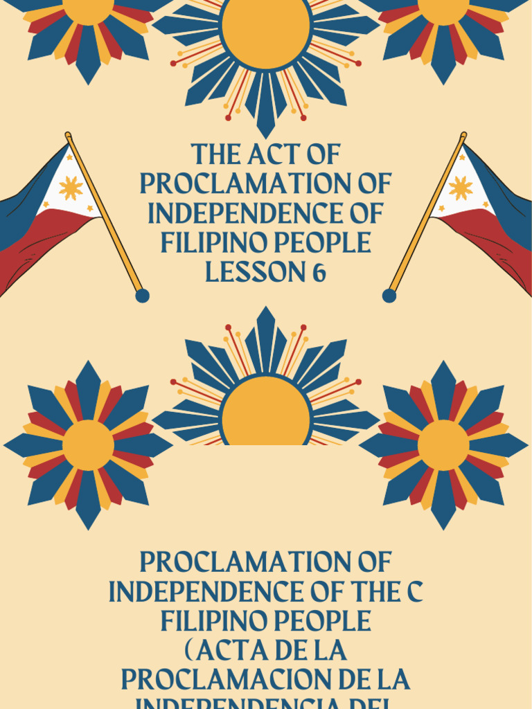 Philippine Independence Proclamation 1898 | PDF | Philippines–Spain ...