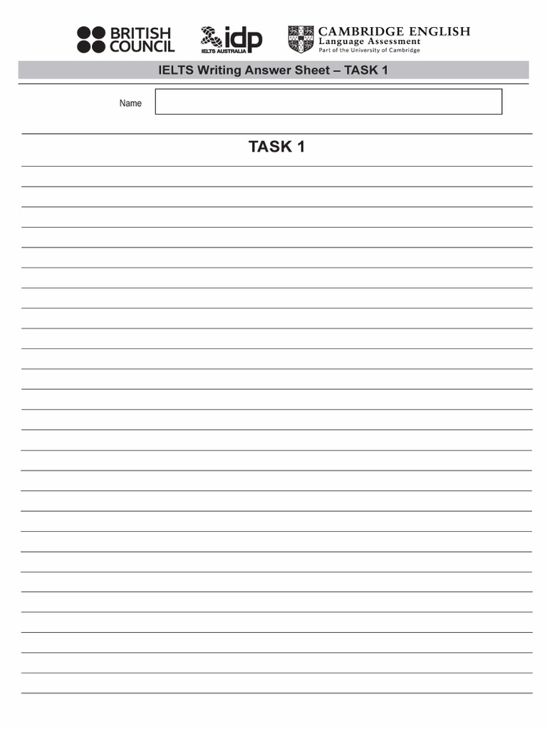 Ielts Writing Answer Sheet - Page - 1 | PDF