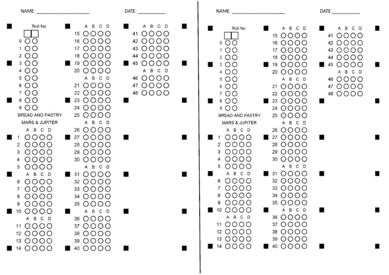 Aswer Sheet | PDF