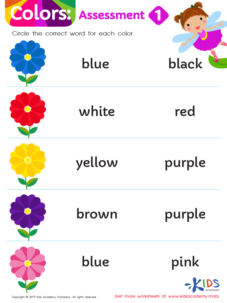 MC 1 - Preschool-Colors-Assessment-1-Worksheet | PDF
