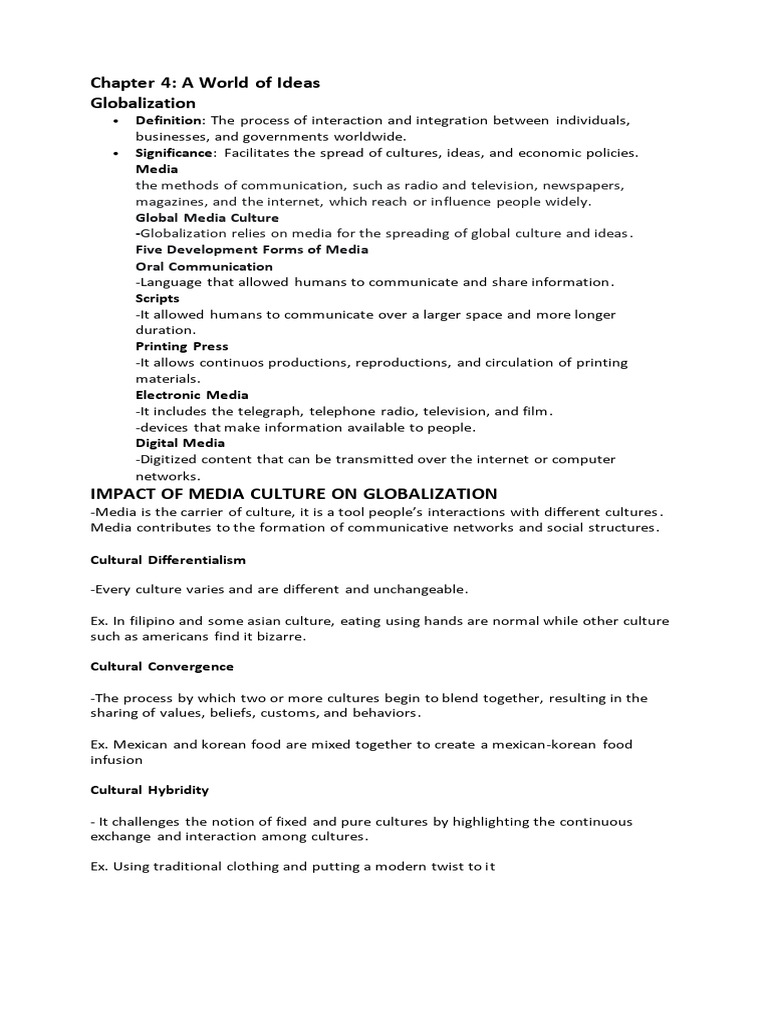 Globalization and Media's Cultural Impact | PDF | Exports | Economic ...