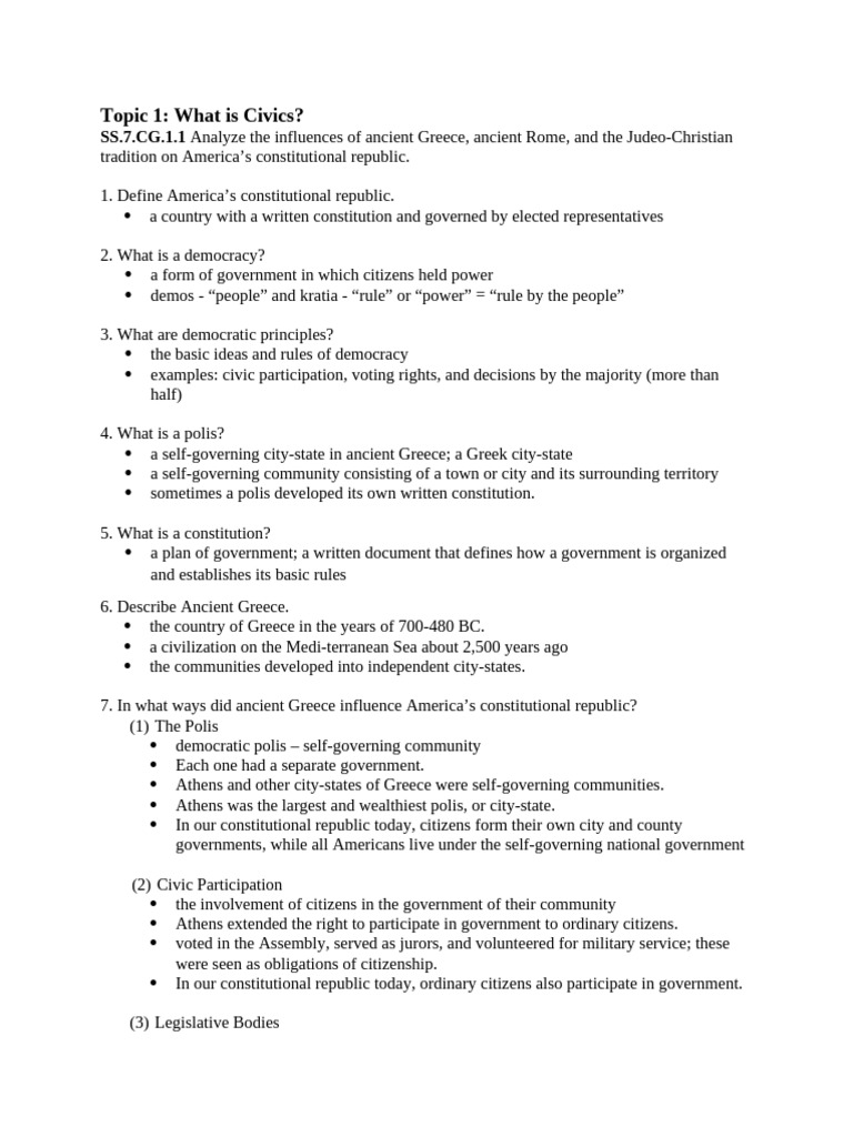 S 7 CG 1 1+Study+Guide+INFLUENCES+OF+ANCIENT+GREECE,+ROME,+AND+THE ...