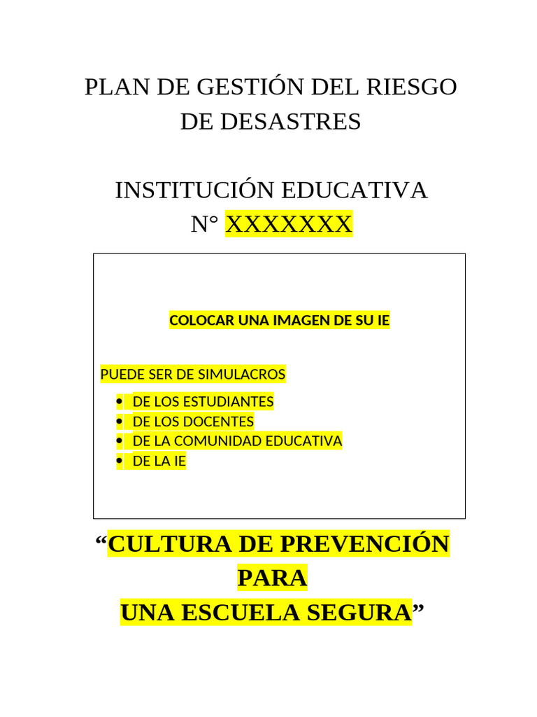 Esquema Plan de GRD 2025 | PDF | Ventilación (Arquitectura) | Precipitación