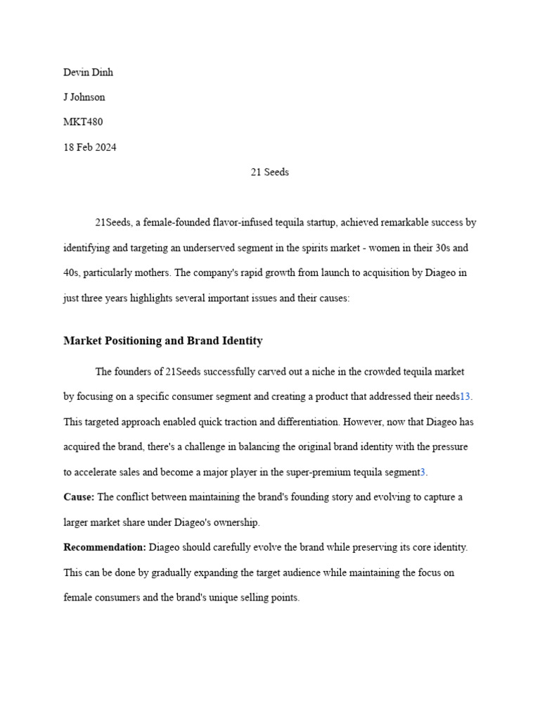 21 Seeds Case Write-Up | PDF | Brand | Marketing