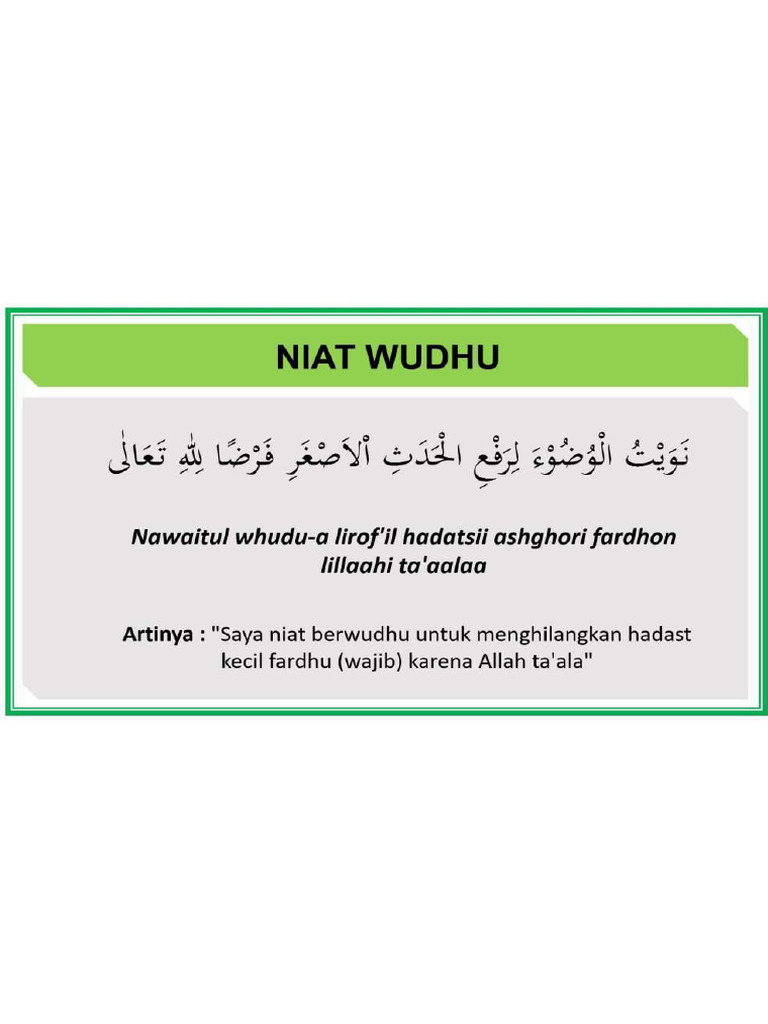 Niat Wudhu | PDF