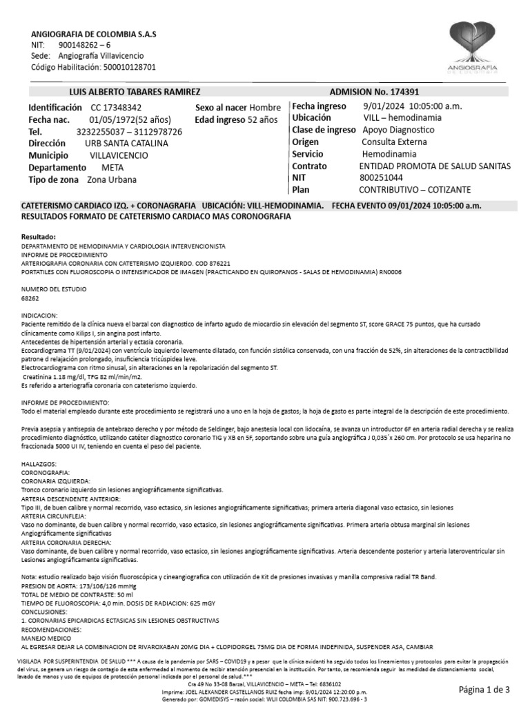 HC Luis Tabares PDF | PDF | Presión sanguínea | Hipertensión